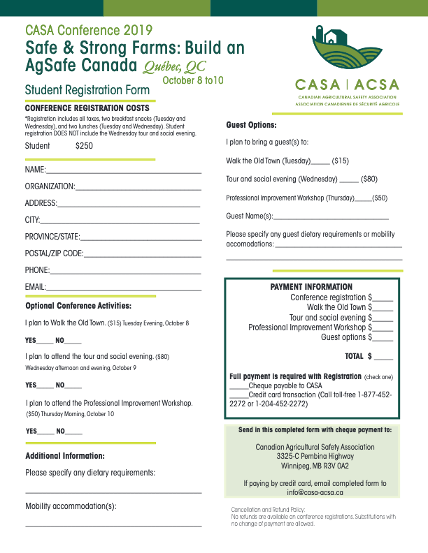 Annual Conference – Canadian Agricultural Safety Association ...