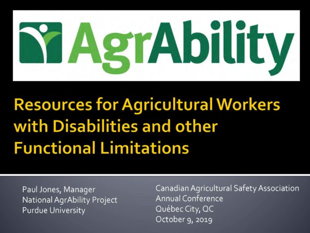 Farming with Disabilities – Canadian Agricultural Safety Association